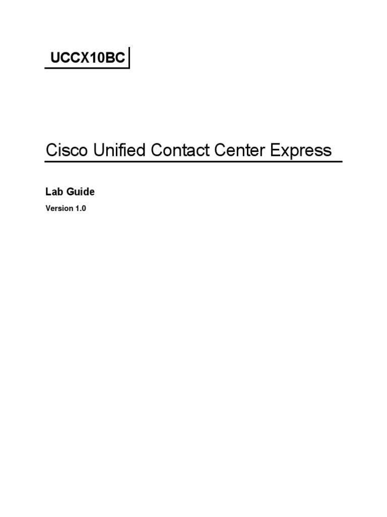 UCCX Lab Guide | PDF | Remote Desktop Services | Web Browser