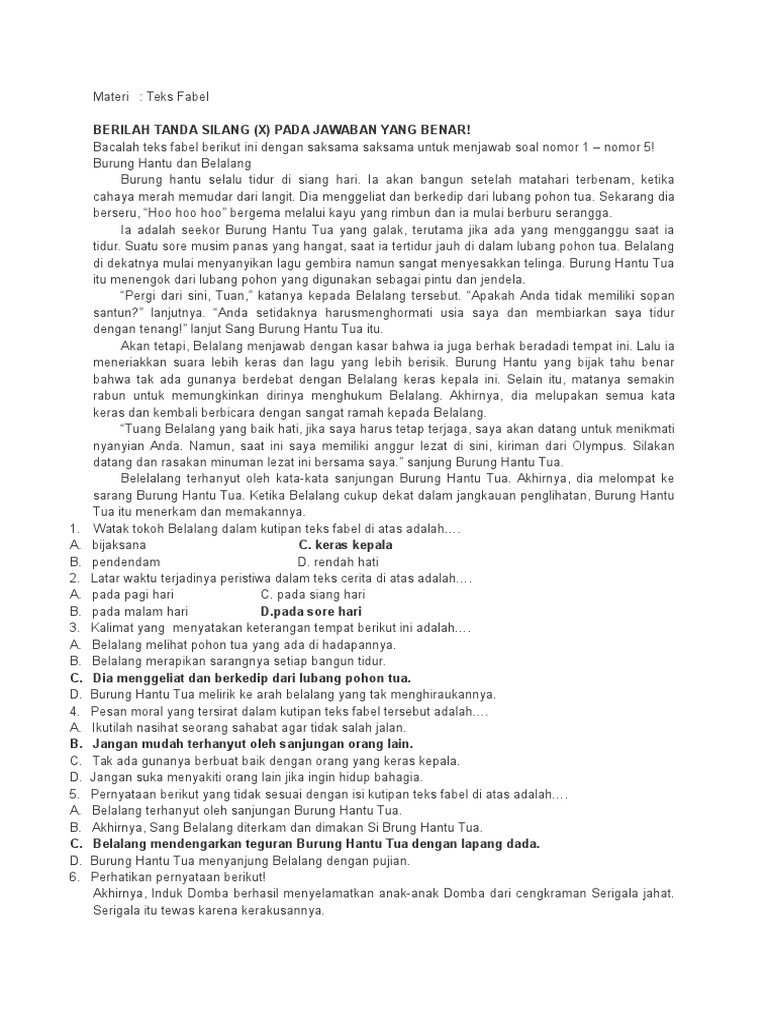 Teks Fabel | PDF
