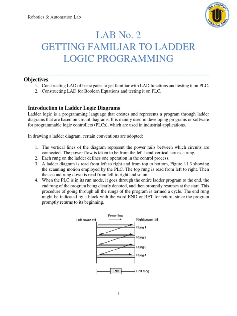 Lab 02 - Getting Familier To Ladder Logic Programming | PDF ...