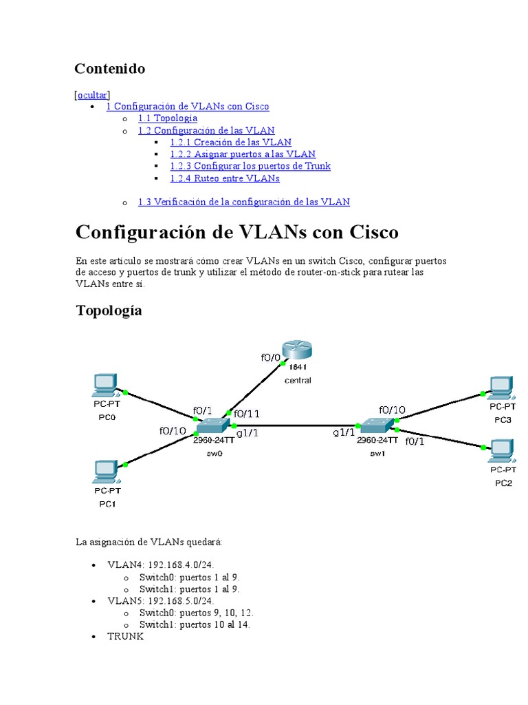 Configuración de VLANs Con Cisco | PDF | Network Packet | Data Transmission