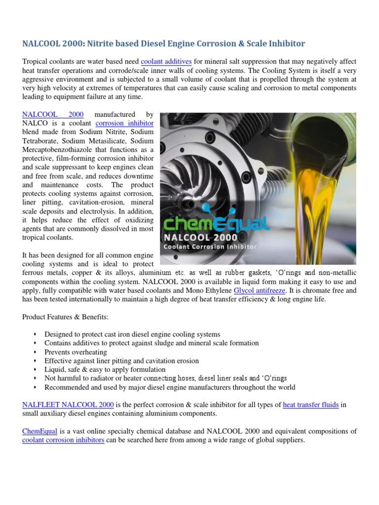 NALCOOL 2000 Nitrite Based Diesel Engine Corrosion & Scale Inhibitor ...