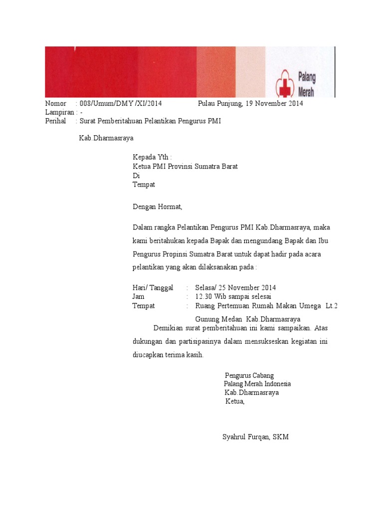 Surat Pmi | PDF