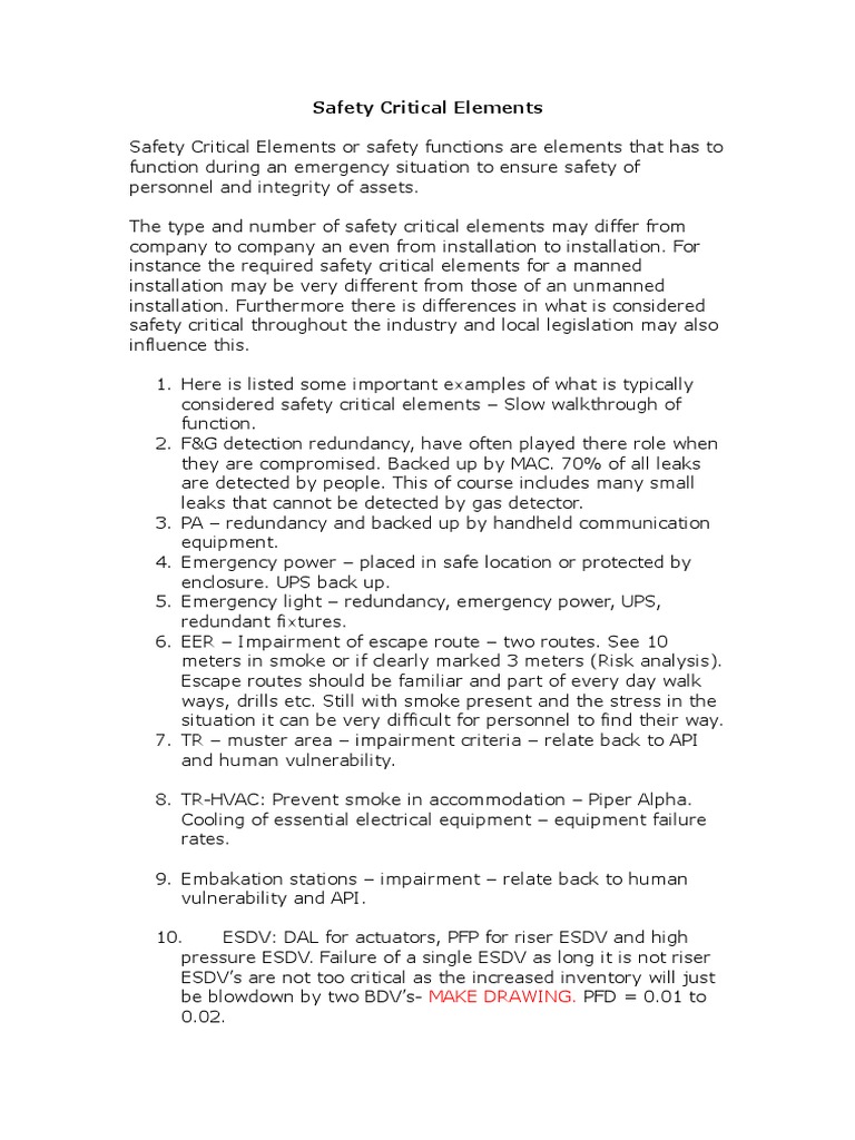 Safety Critical Elements: Make Drawing | PDF | Safety | Reliability ...