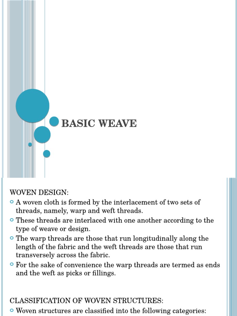 Basic Weave | PDF | Weaving | Textiles