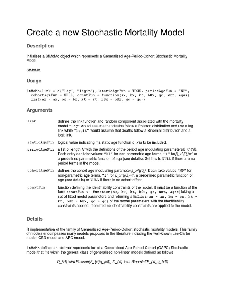 Create A New Stochastic Mortality Model Using R | PDF | Forecasting ...
