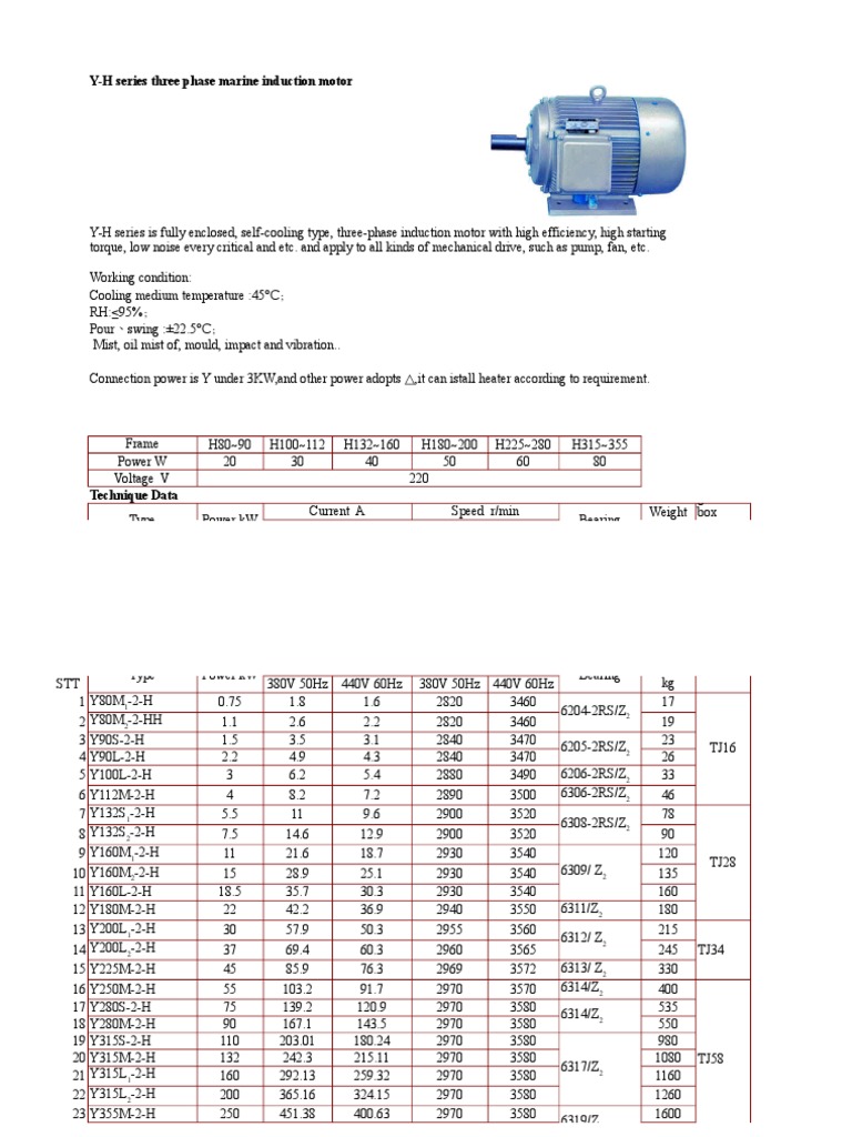 Y Series Motor Bearing | PDF | Bearing (Mechanical) | Electrical ...