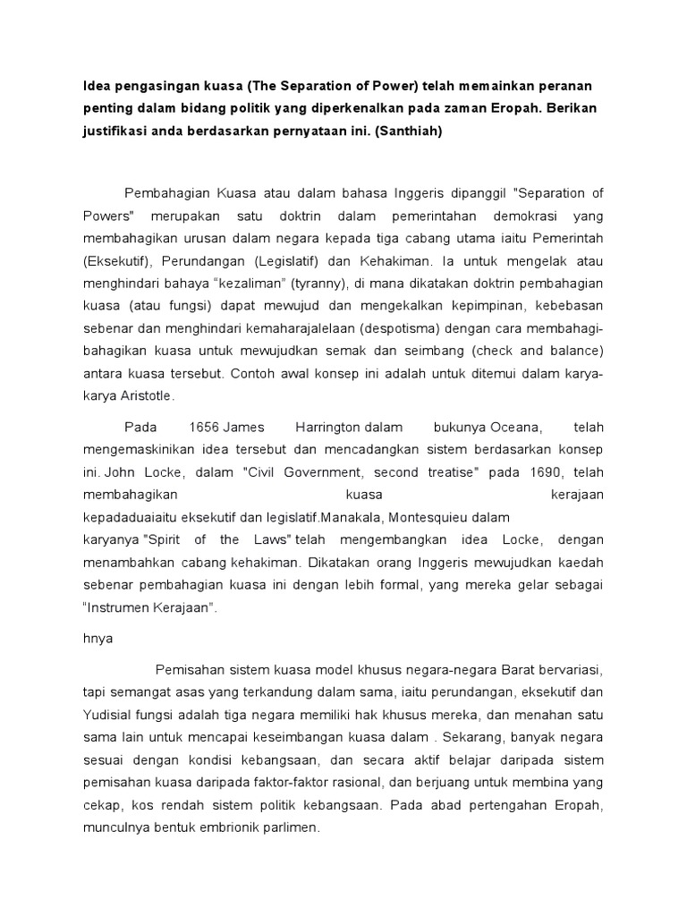 Idea Pengasingan Kuasa | PDF