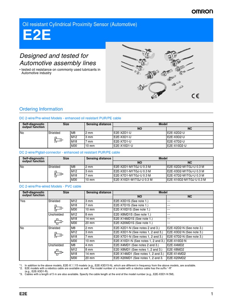 Oil Resistant Cylindrical Proximity Sensors for Automotive | PDF ...