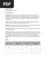 Potato Lab Report | PDF | Osmosis | Chemical Substances