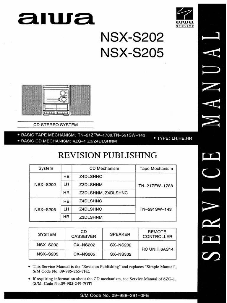 Aiwa Nsx-s202 s205 SM | PDF