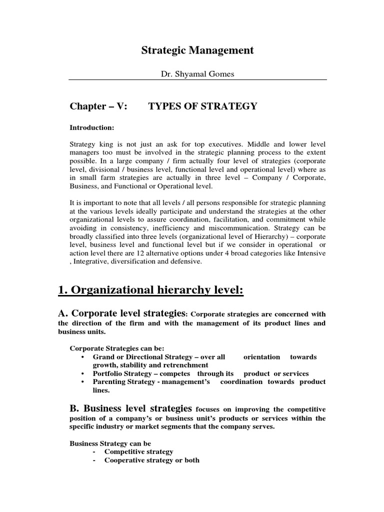 CH 8 Types of Strategy | PDF | Competition | Strategic Management