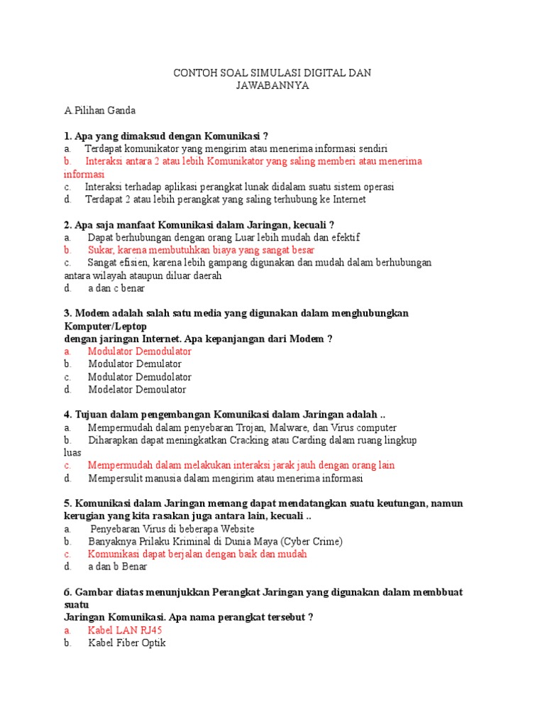Contoh Soal Simulasi Digital | PDF | Komputer