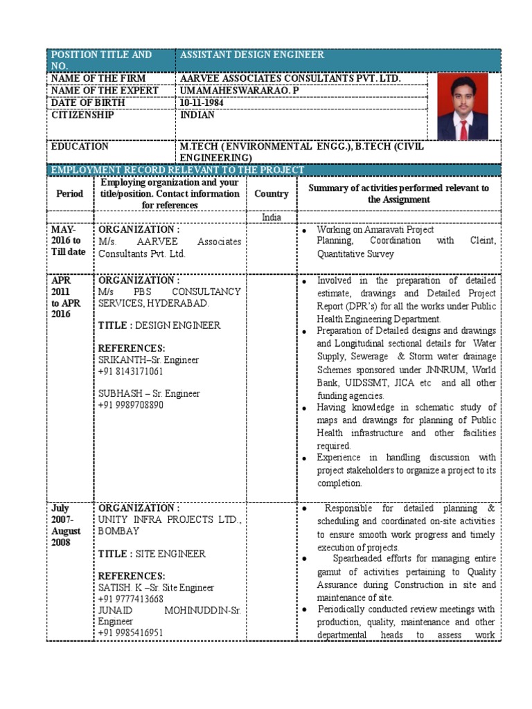 ADB Format CV 1 | PDF | Science | Engineering