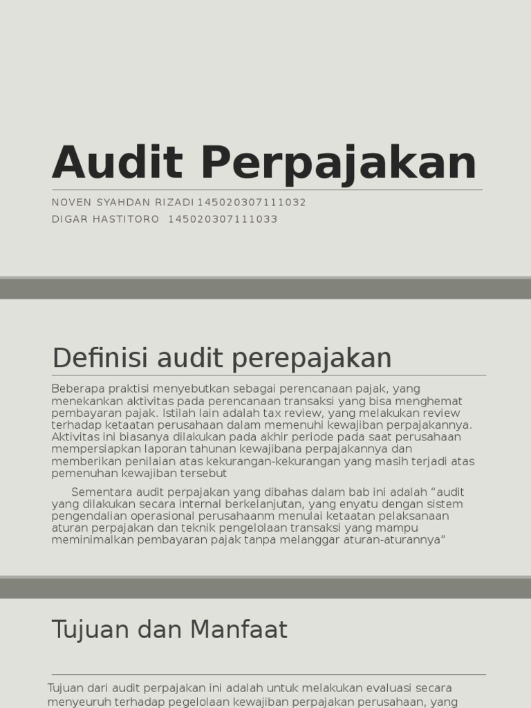 Audit Perpajakan | PDF