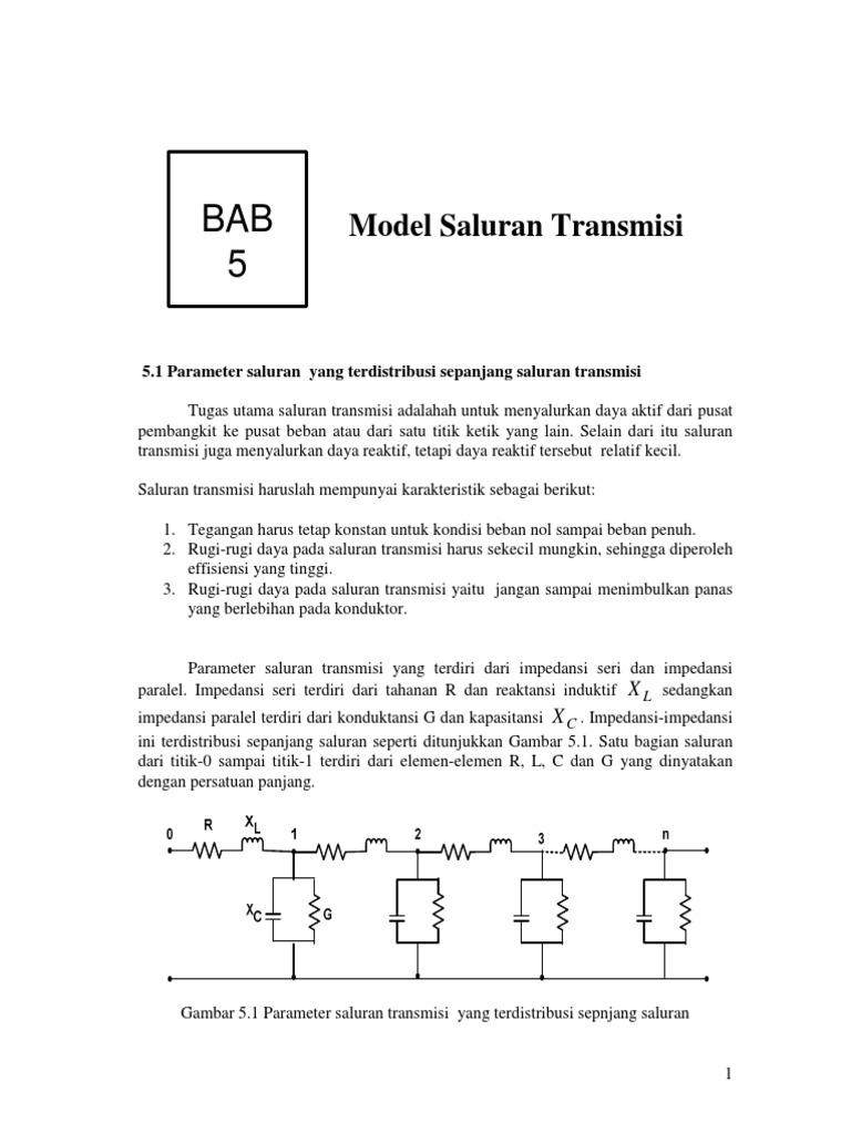 Bab - 5 Model Saluran Transmisi-Revisi1 | PDF