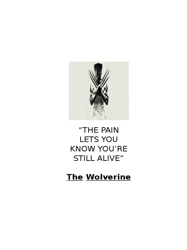 Wolverine Quote: Pain & Survival | PDF