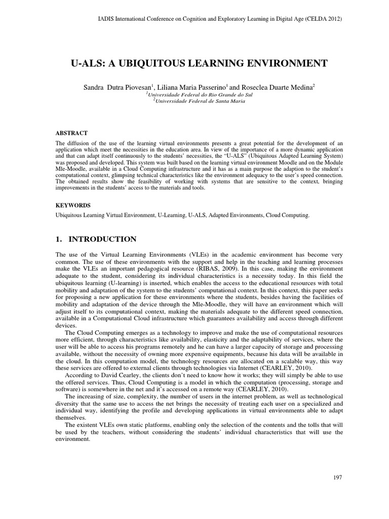 A Ubiquitous Learning Environment | PDF | Cloud Computing | Computing