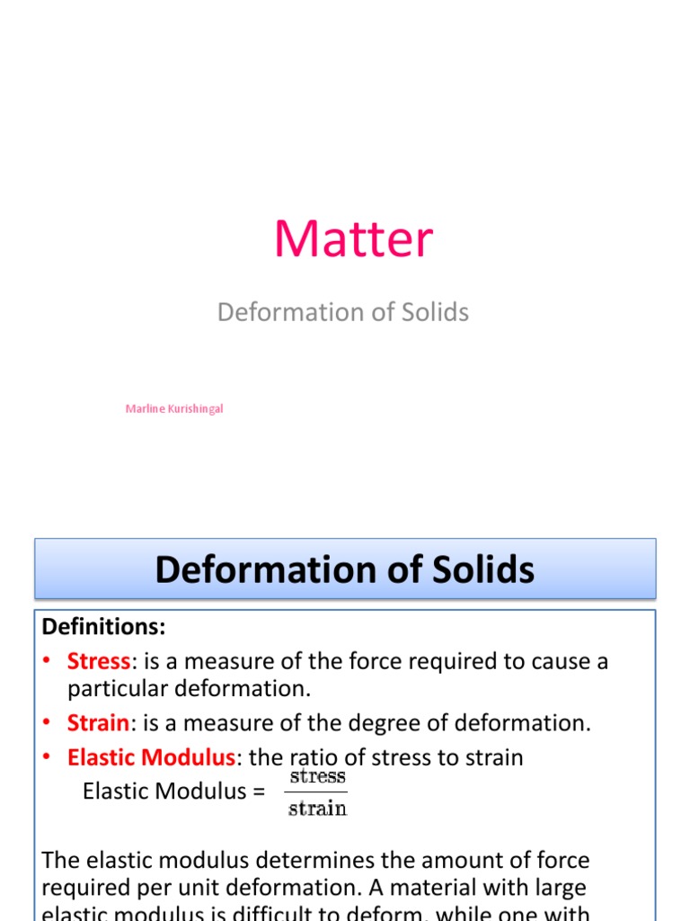 Deformation of Solids | PDF | Deformation (Engineering) | Strength Of ...
