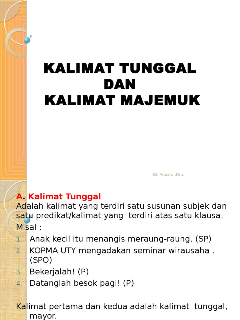 Kalimat Tunggal & Majemuk | PDF