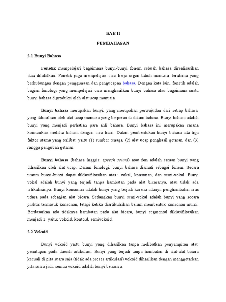 Fonetik: Bunyi Bahasa dan Klasifikasinya | PDF | Seni