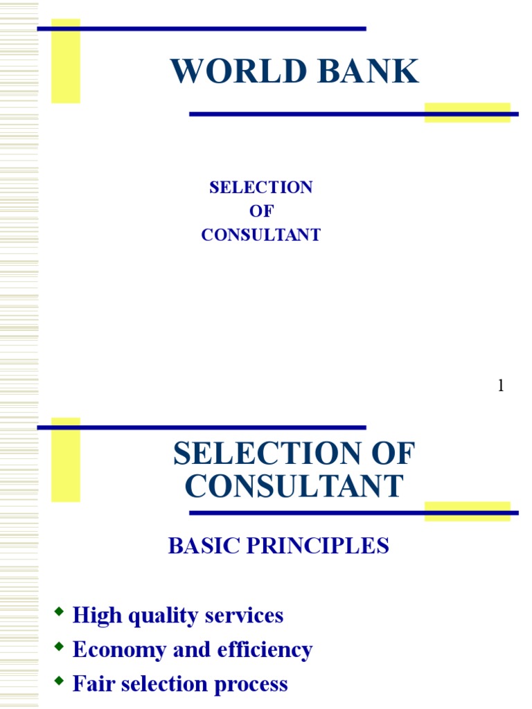 World Bank: Selection OF Consultant | PDF | Request For Proposal ...
