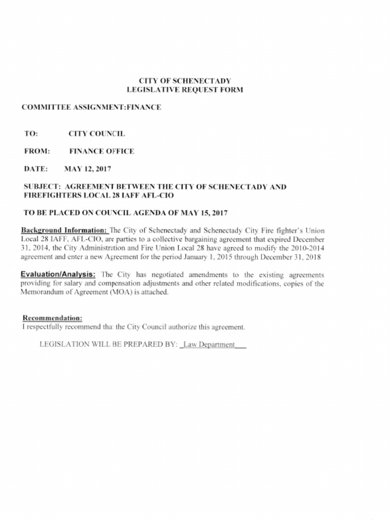 Schenectady Firefighters Contract | PDF