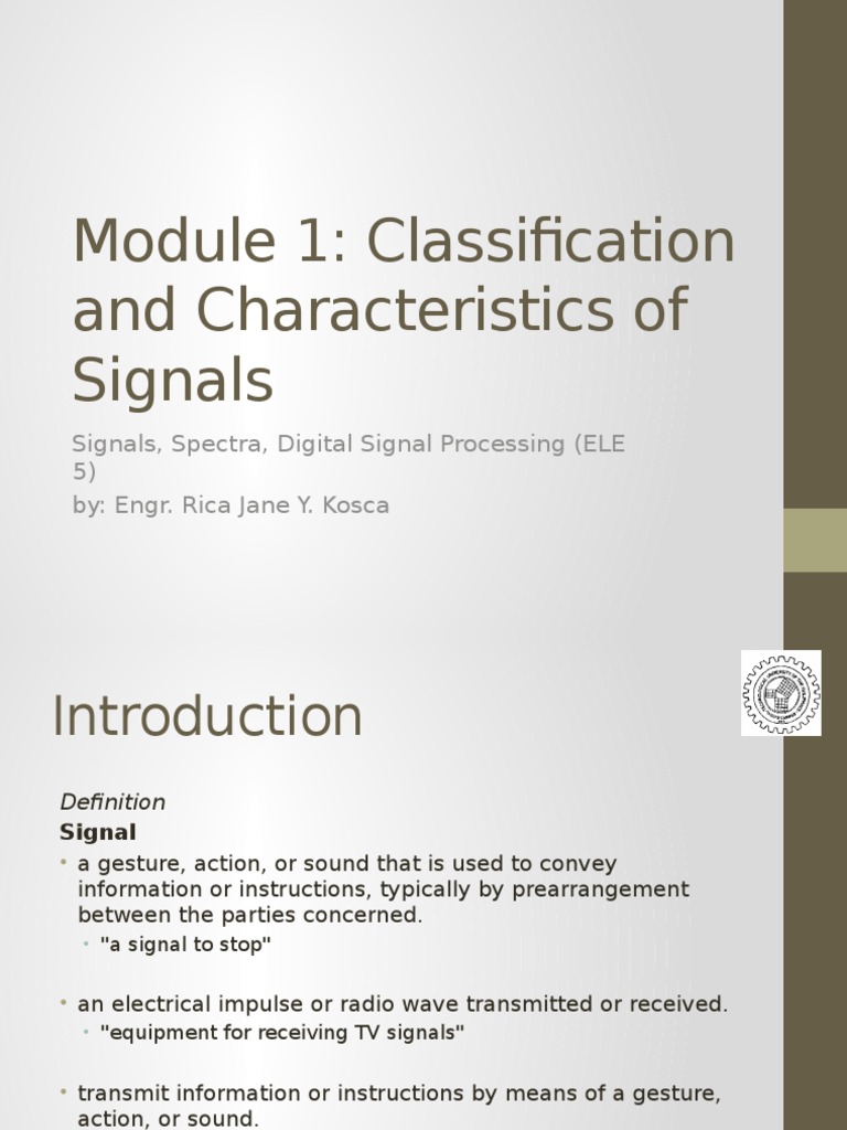 Signal Classification and Characteristics | PDF | Discrete Time And ...