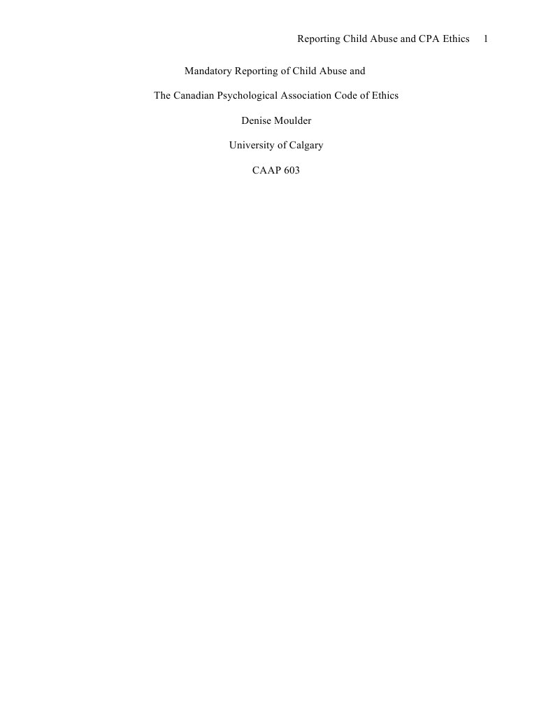 Mandatory Reporting of Child Abuse | PDF | Business