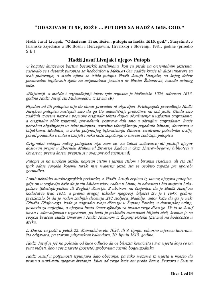 Putopis - Jusuf Livnjak | PDF