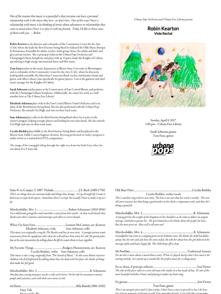 Robin Kearton: Viola Recital | PDF