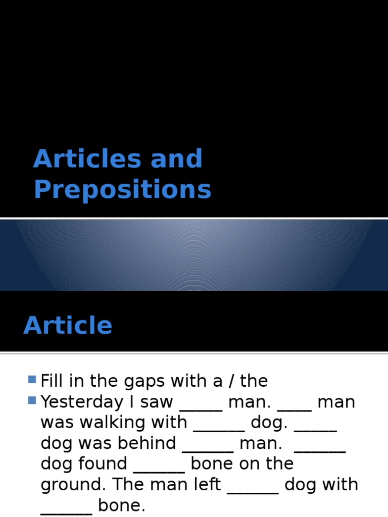 Articles and Prepositions | Download Free PDF | Noun | Language Mechanics