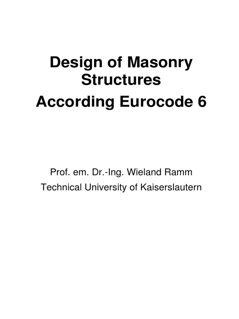 Design of Masonry Structures According Eurocode 6 | Download Free PDF ...