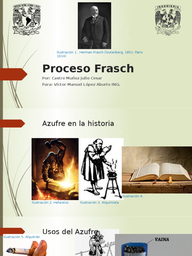 Proceso Frasch EXPO | PDF | Aluminio | Azufre