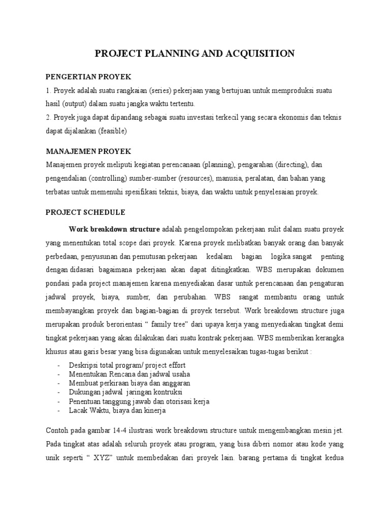 Project Planning and Acquisition | PDF
