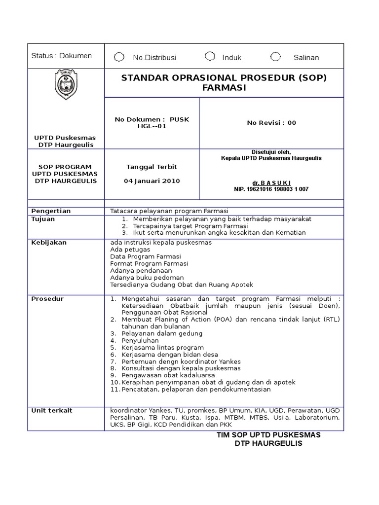Sop Farmasi | PDF