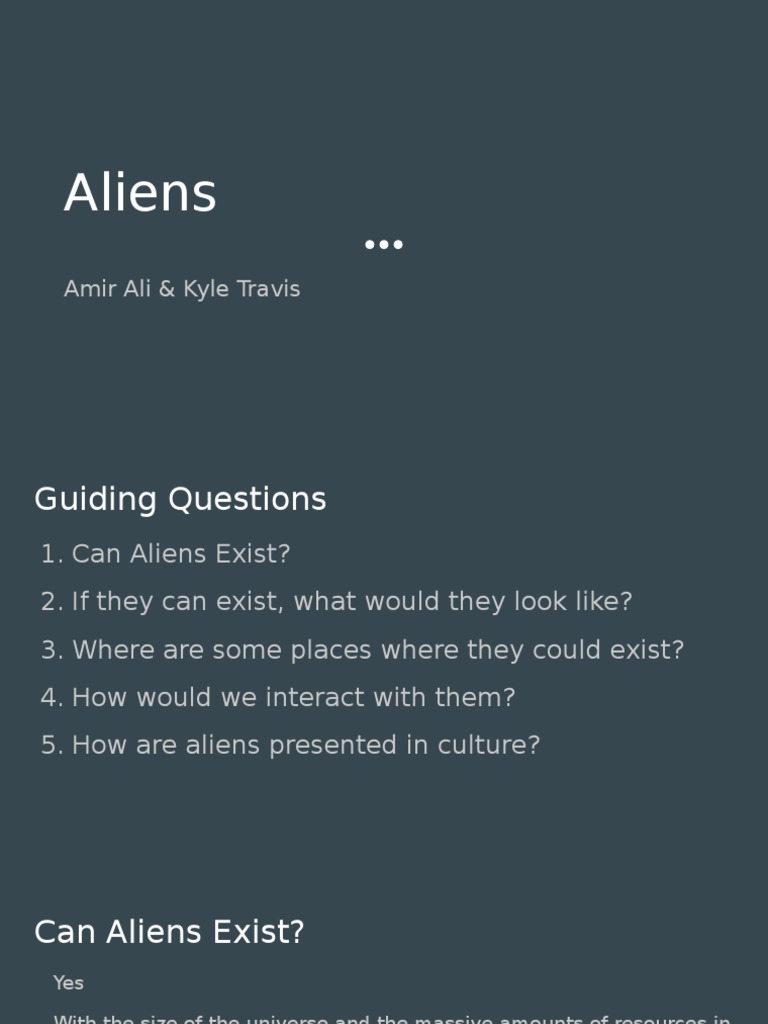 Exploring the Existence of Aliens | PDF | Extraterrestrial Life ...
