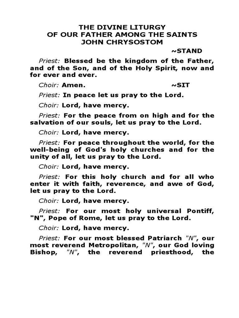 Divine Liturgy Text Sundays | PDF | Mercy | Mary, Mother Of Jesus