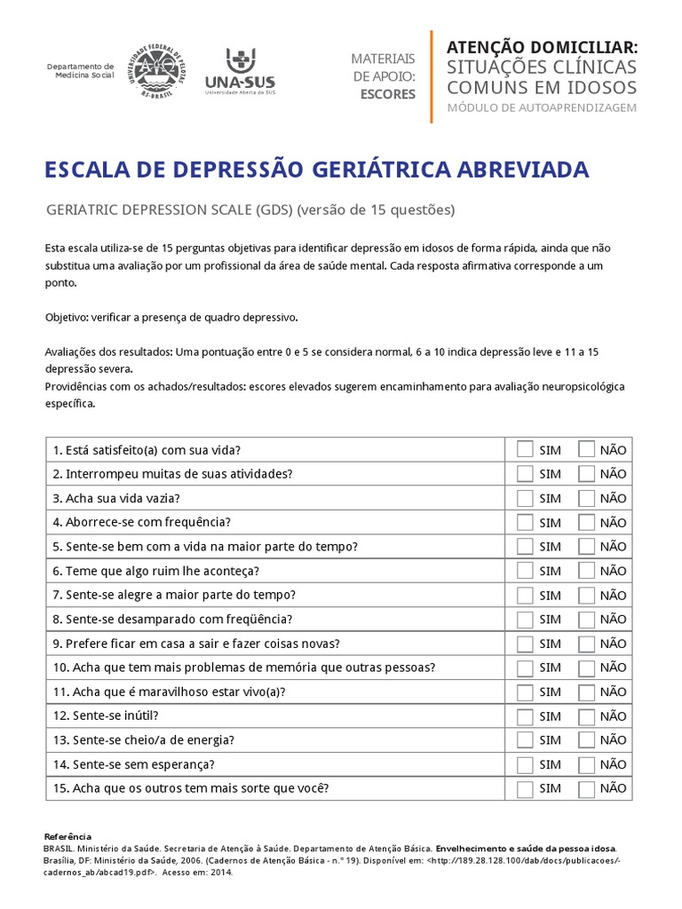 Escala Depressao Geriatrica Abreviada
