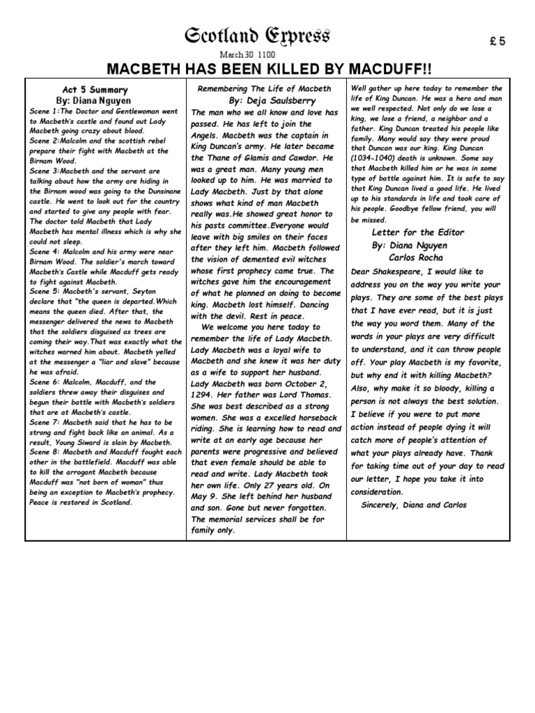 Macbeth Comic | PDF | Macbeth