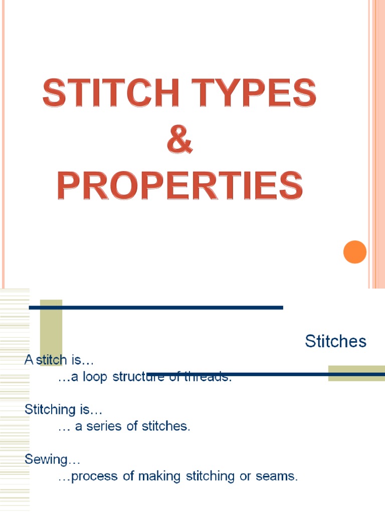 Stitch Types | PDF | Seam (Sewing) | Knitting