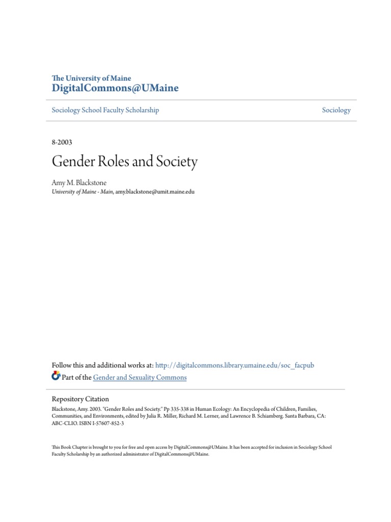 Gender Roles and Society PDF | PDF | Gender Role | Femininity