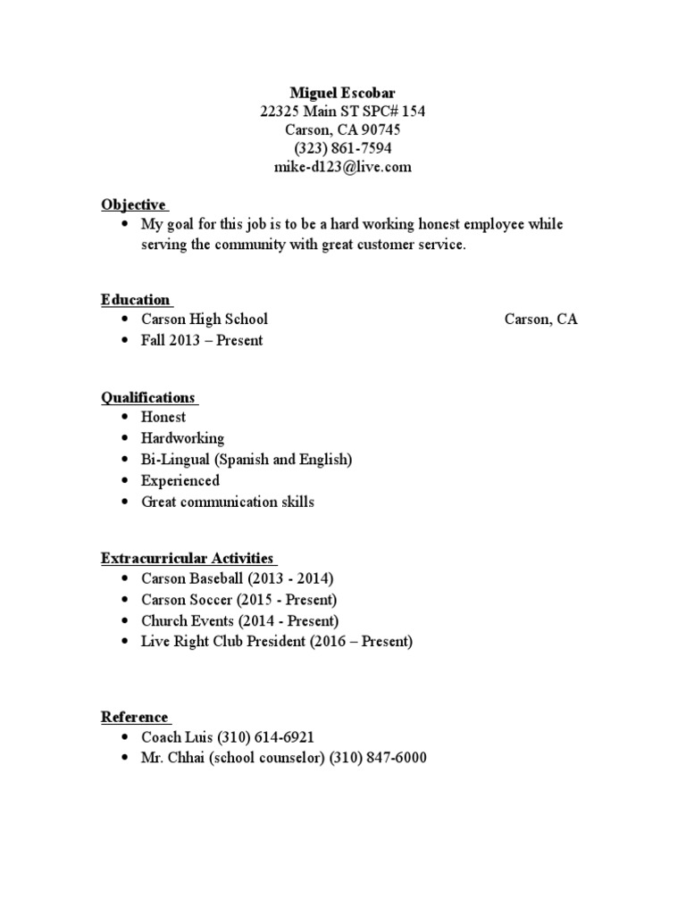 Miguel Escobar Resume | PDF