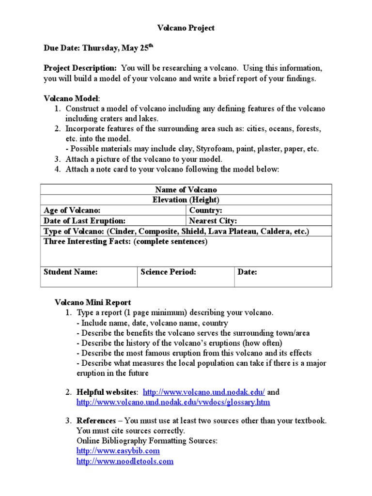 Volcano Project | PDF | Volcano | Types Of Volcanic Eruptions