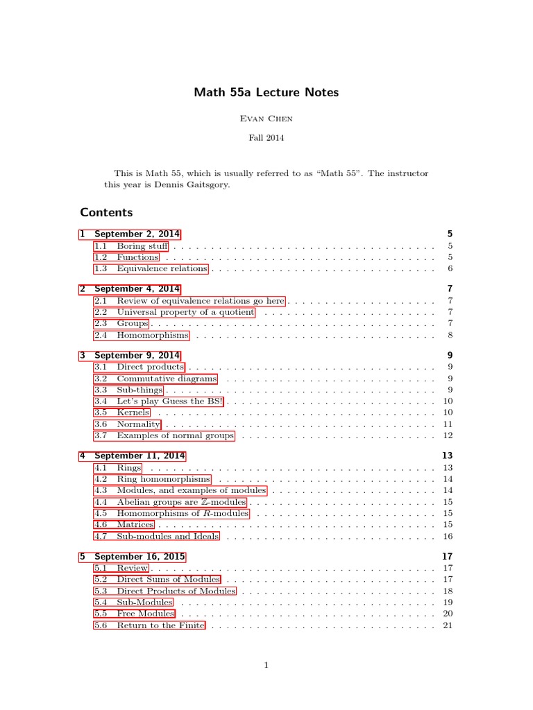 Harvard 55a | PDF | Ring (Mathematics) | Module (Mathematics)
