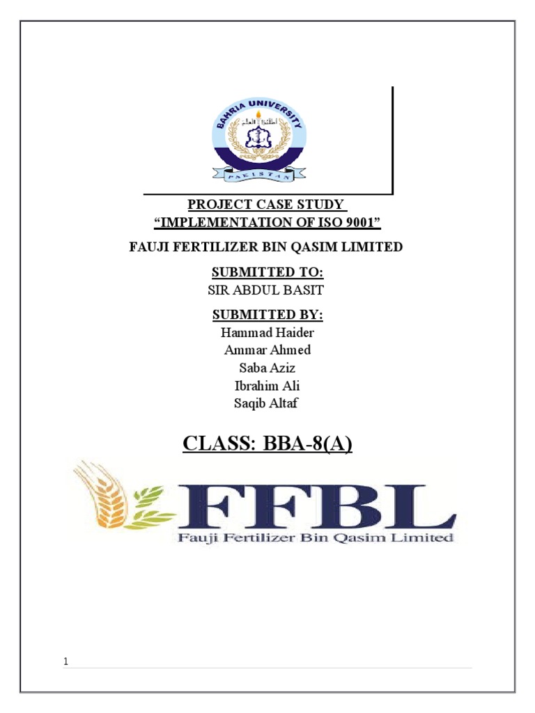 Case Study FFBL | PDF | Iso 9000 | Employment