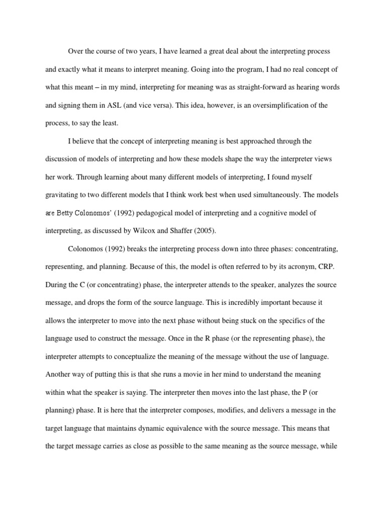 Interpret Meaning | PDF | Language Interpretation | Reason