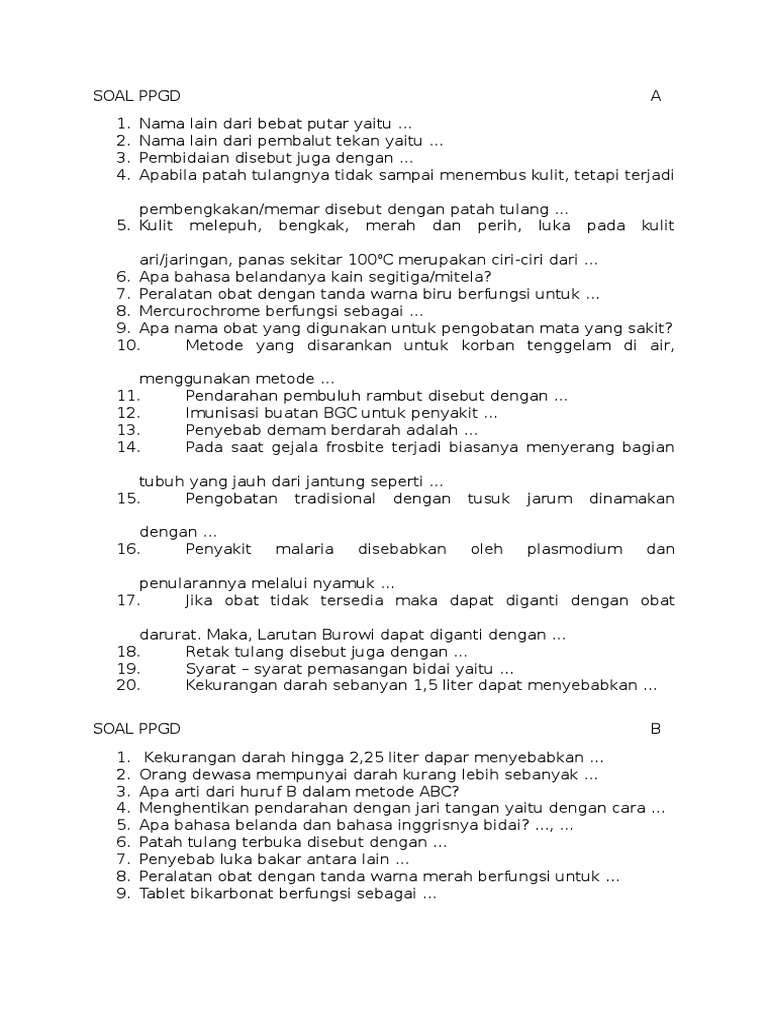 Soal PPGD untuk Pramuka Penggalang | PDF