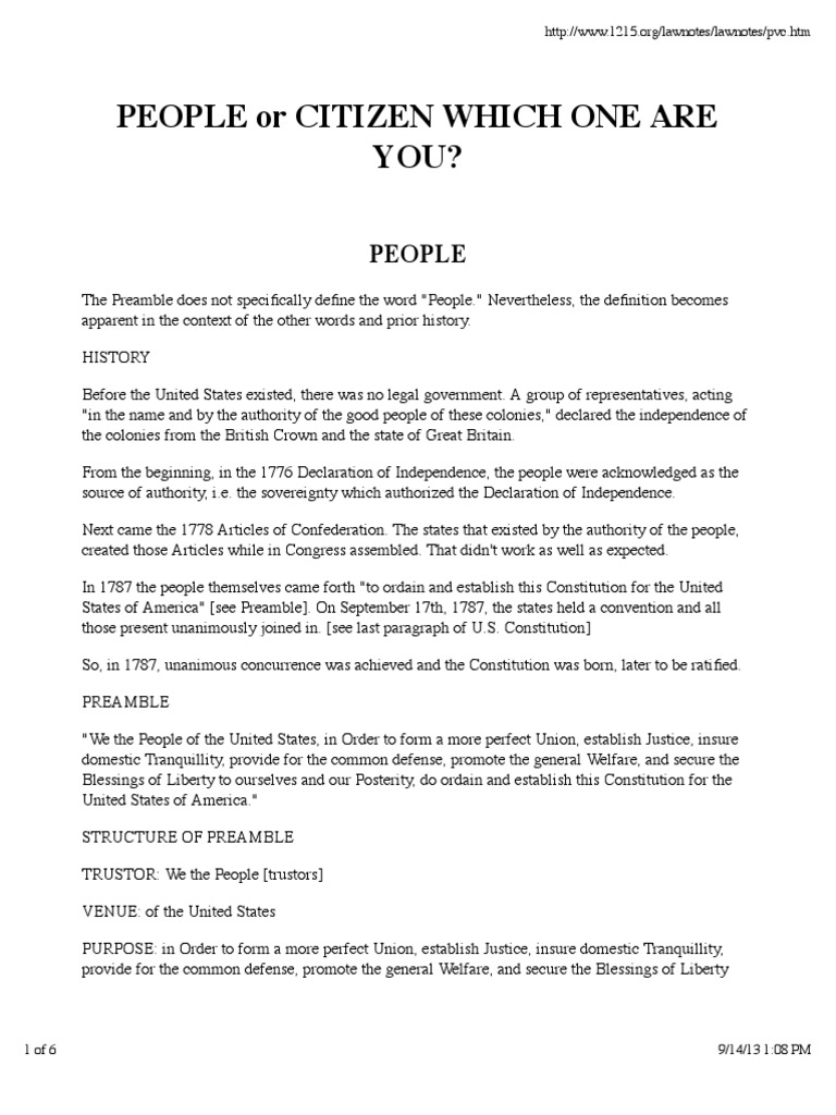 Defining "We the People" in Context | PDF | Fourteenth Amendment To The ...