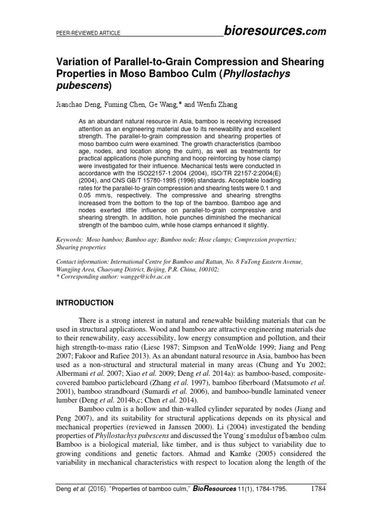 Compression Testing of Bamboo | Bamboo | Strength Of Materials