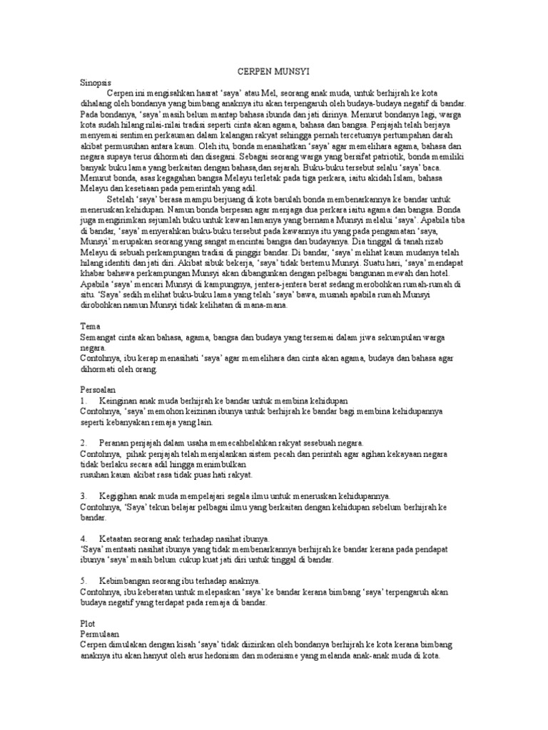 Cerpen Munsyi | PDF
